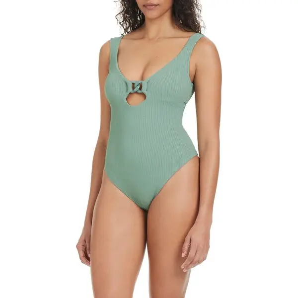 Sanctuary Textured One-piece Swimsuit - Eucalyptus
