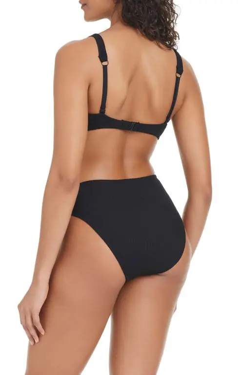 Sanctuary Textured Underwire Bikini Top - Black