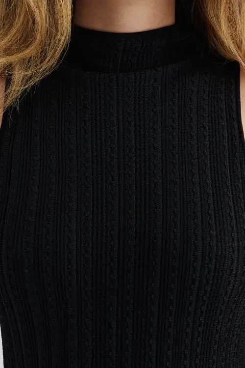 MALINA Nessa Halterneck Knitted Midi Dress