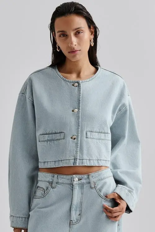 MALINA Elowen Cropped Denim Jacket