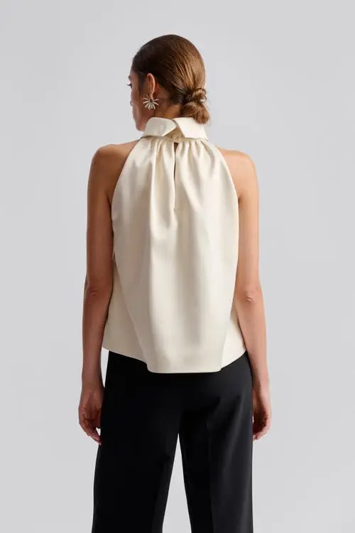 MALINA Minea Satin Halterneck Top