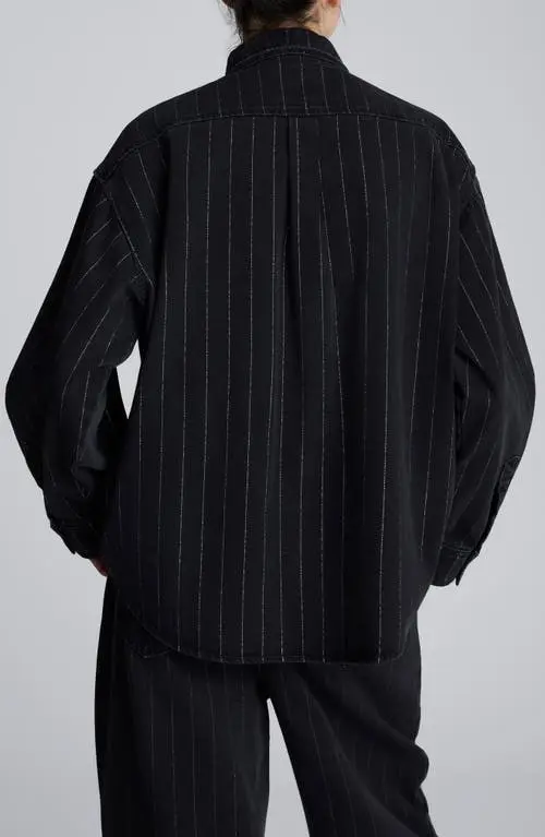 KENNETH COLE Oversized Striped Shacket
