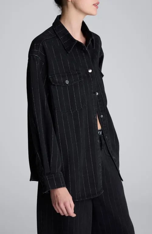 KENNETH COLE Oversized Striped Shacket