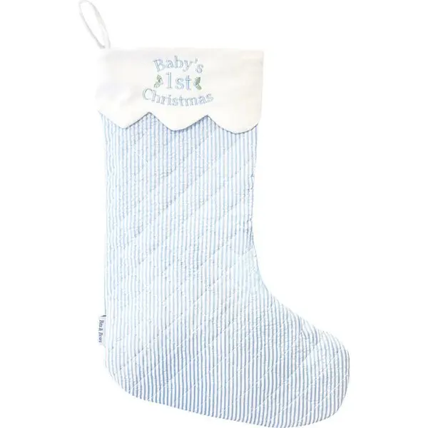 BITS & BOWS Baby's 1st Christmas Stocking - Blue