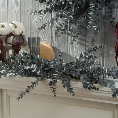 DARBY CREEK TRADING Midnight Eucalyptus Fall Halloween Mantel Swag