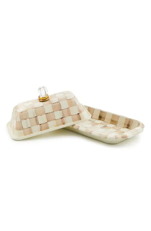 MACKENZIE-CHILDS Check Enameled Steel Butter Box