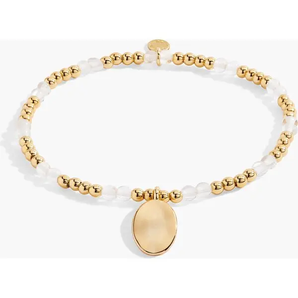 A LITTLES & CO Birthstone Charm Bracelet - Metallic Gold