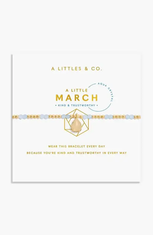 A LITTLES & CO Birthstone Gold-tone Plated A Little Bracelet - March