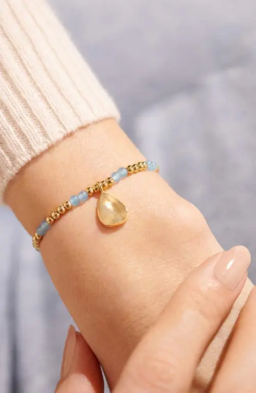 A LITTLES & CO Birthstone Gold-tone Plated A Little Bracelet - March