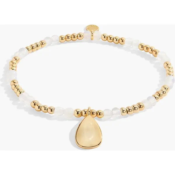A LITTLES & CO Birthstone Charm Bracelet In Gold-tone Plating - June