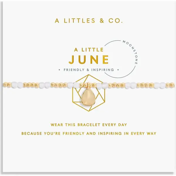 A LITTLES & CO Birthstone Charm Bracelet In Gold-tone Plating - June