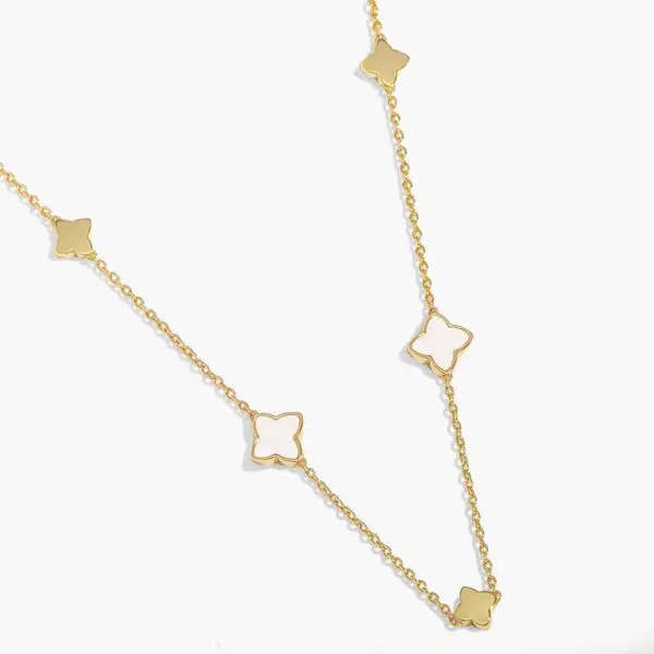 A LITTLES & CO Mother Of Pearl Necklace - Metallic Gold