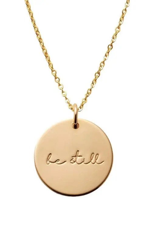 MADE BY MARY Pause Collection Disc Necklace - Gold Filled - Be Still
