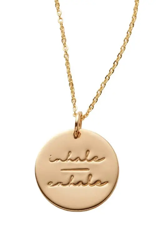 MADE BY MARY Pause Collection Disc Necklace - Gold Filled - Inhale-exhale