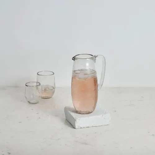 THE COLLECTIVE HOME Pebbled Glass Pitcher - Clear