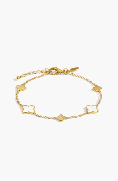 A LITTLES & CO Mother Of Pearl Charm Bracelet - Metallic Gold