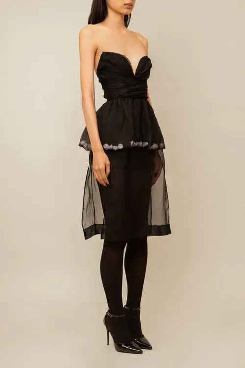 CONTESSA MILLS Floral Silk Organza Top