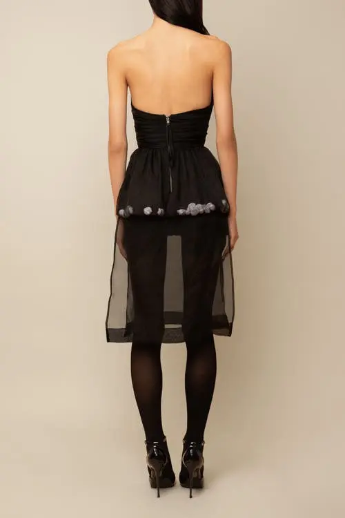CONTESSA MILLS Floral Silk Organza Top