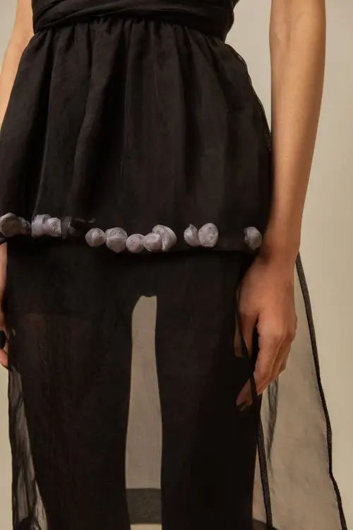 CONTESSA MILLS Floral Silk Organza Top