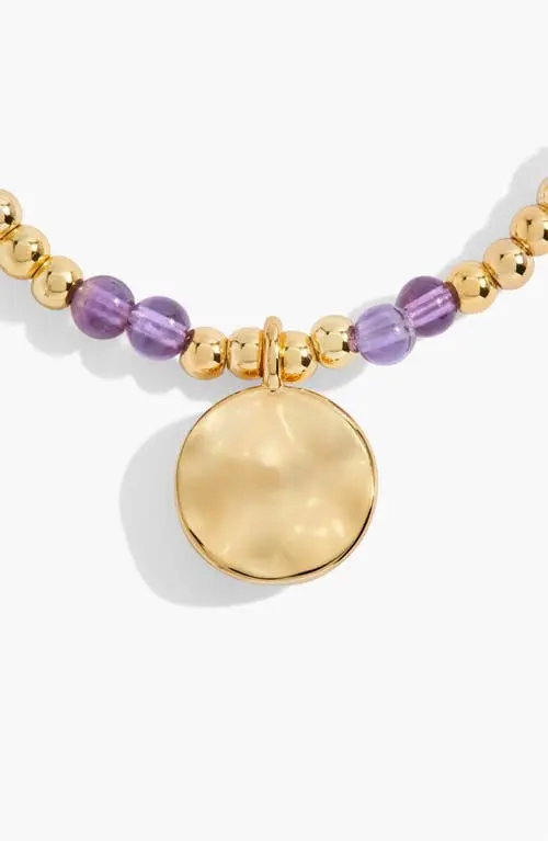 A LITTLES & CO Birthstone Beaded Charm Bracelet - February