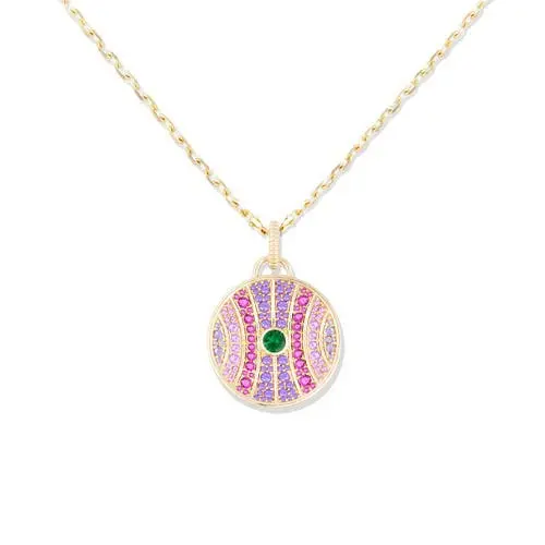 CAMPBELL + CHARLOTTE Revel Large Dimensional Pendant Necklace - Tsavorite/ Amethyst/ Garnet