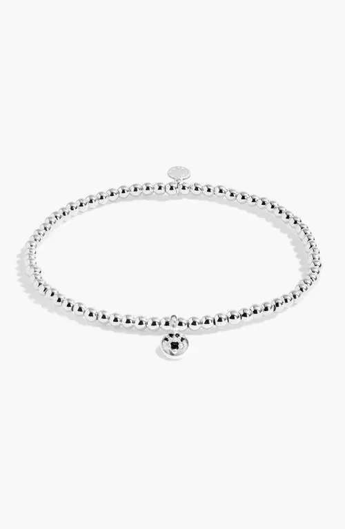 A LITTLES & CO Charm Beaded Bracelet - Metallic Silver