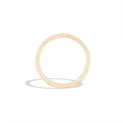 CAMPBELL + CHARLOTTE Revel Ribbed Stacking Band - Diamond- Gold