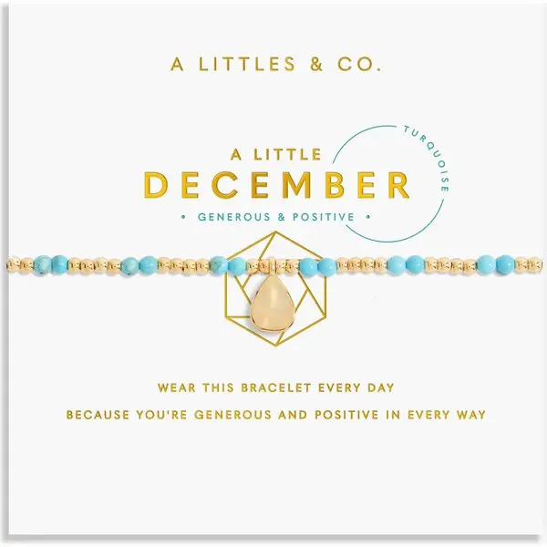 A LITTLES & CO Birthstone Charm Bracelet In Gold-tone - December