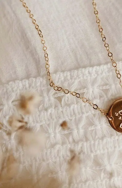 MADE BY MARY Wild Blooms Mini Zola Disc Necklace - Silver
