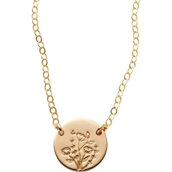 MADE BY MARY Wild Blooms Mini Zola Disc Necklace - Silver