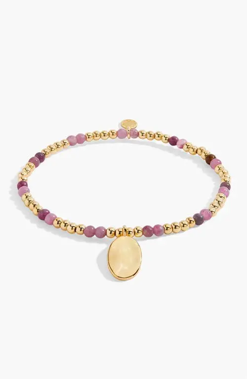 A LITTLES & CO Birthstone Bracelet - Metallic Gold