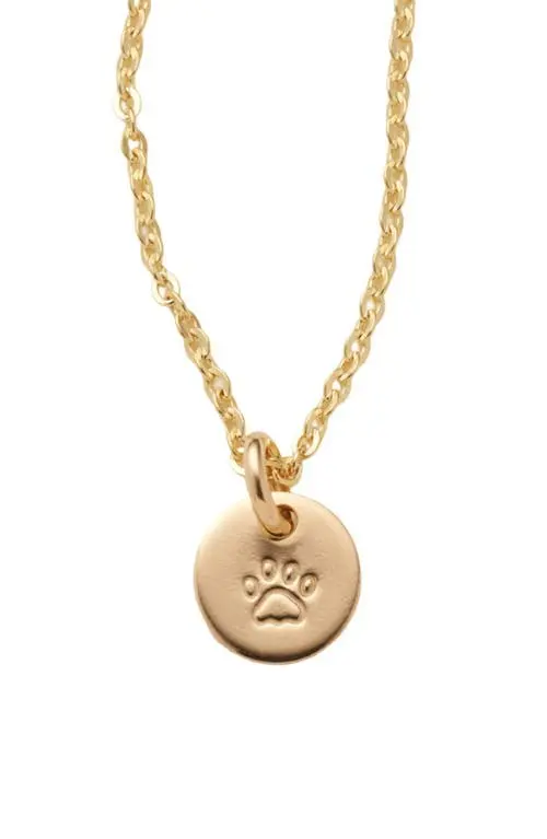 MADE BY MARY Hand-stamped Paw Print Disc Pendant Necklace - Silver