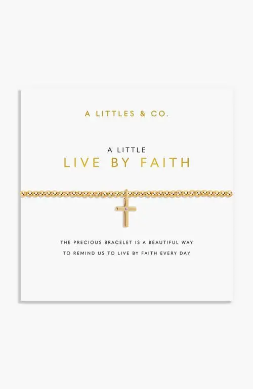 A LITTLES & CO Live Faith' Beaded Bracelet - Metallic Gold