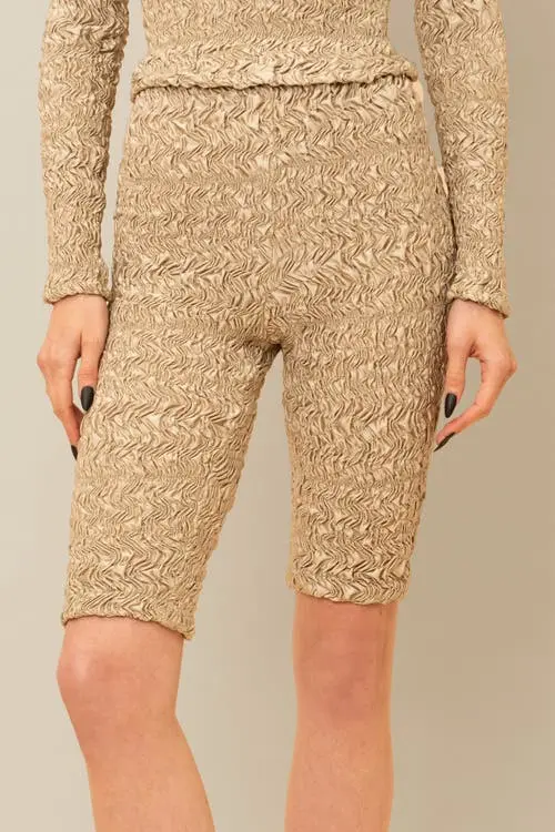CONTESSA MILLS Blair Fitted Long Shorts - Dark Champagne