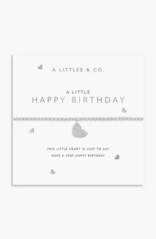 A LITTLES & CO Happy Birthday' Bracelet - Metallic Silver