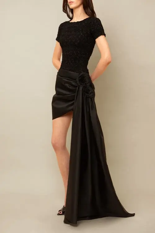CONTESSA MILLS Asymmetrical Taffeta Skirt