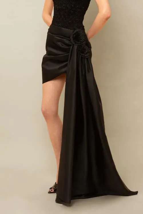 CONTESSA MILLS Asymmetrical Taffeta Skirt