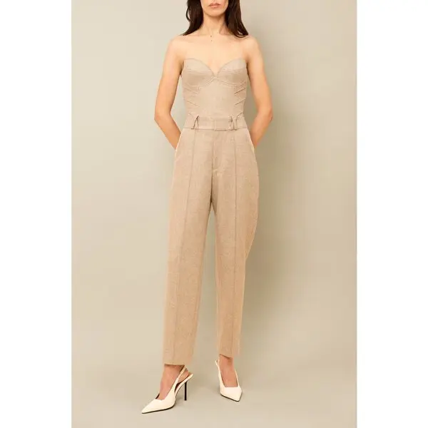 CONTESSA MILLS Tailored Wool Trouser - Beige