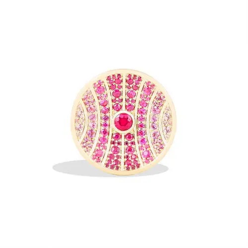 CAMPBELL + CHARLOTTE Revel Large Dimensional Ring - Ruby/ Pink Sapphire- Gold