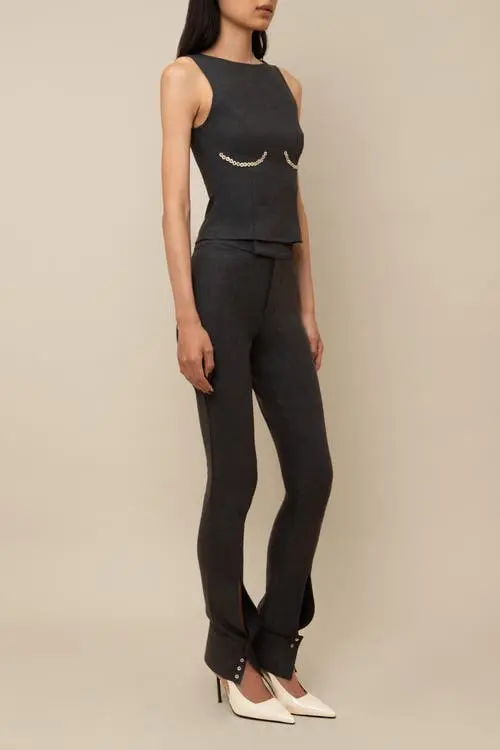 CONTESSA MILLS Cora Slim-fitted Twill Trousers