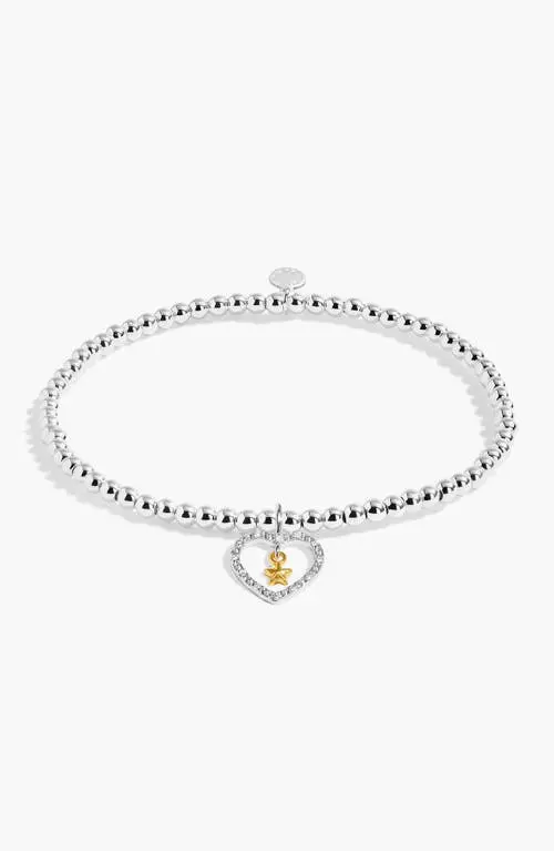 A LITTLES & CO Beaded Bracelet With Charm - Metallic Silver