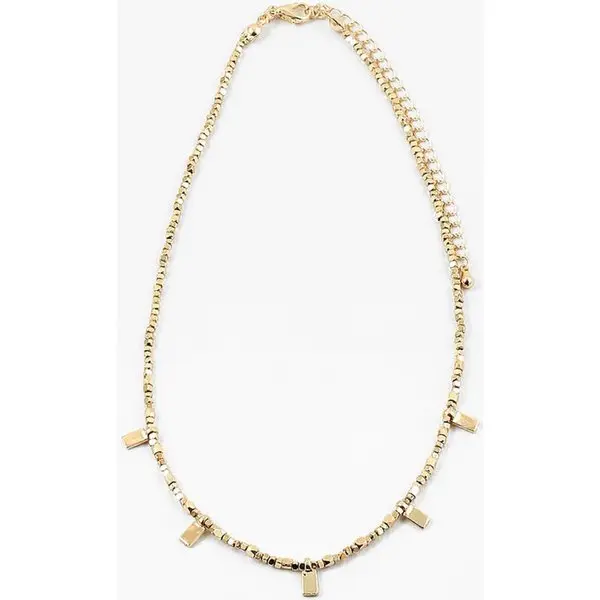 ERIN MCDERMOTT JEWELRY Beaded Rectangle Necklace - Gold