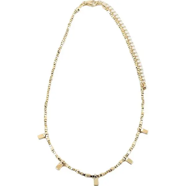 ERIN MCDERMOTT JEWELRY Beaded Rectangle Necklace - Gold
