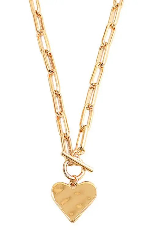 ERIN MCDERMOTT JEWELRY Hammered Heart Toggle Necklace