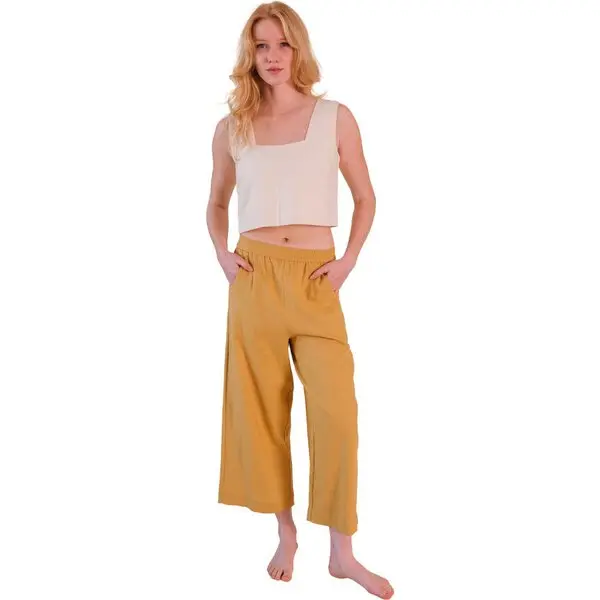 POPLINEN Nin Linen Pant - Golden