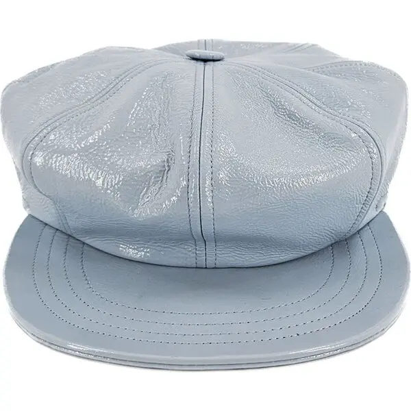 MADISON MAISON Patent Leather Motorcycle Cap - Denim