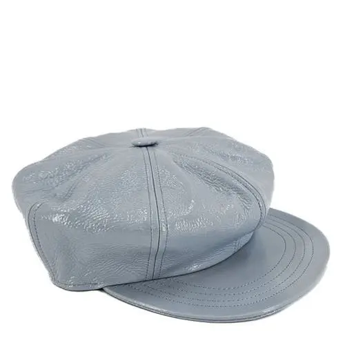 MADISON MAISON Patent Leather Motorcycle Cap - Denim