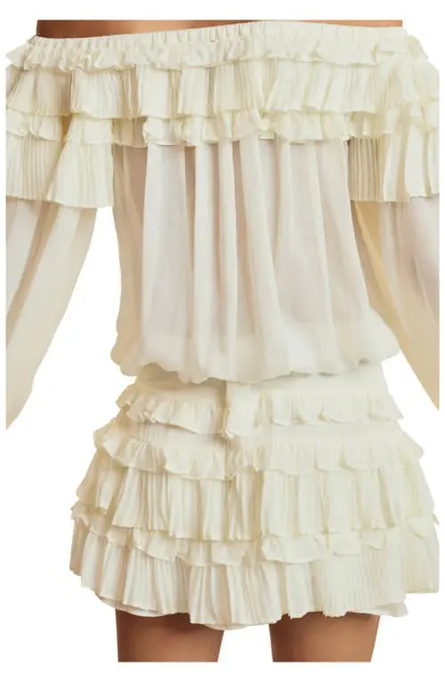 Cynthia Rowley Ruffle Pleated Mini Skirt - Off White