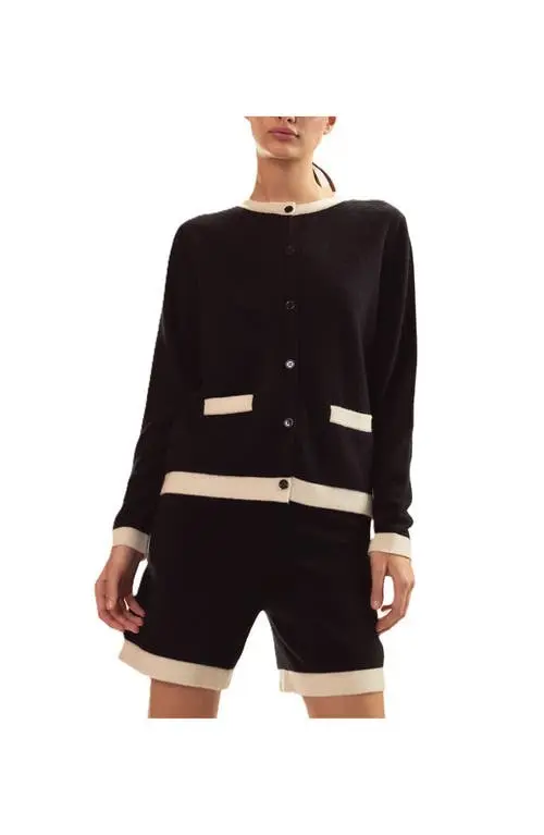 Cynthia Rowley Wool Cashmere Two Tone Cardigan