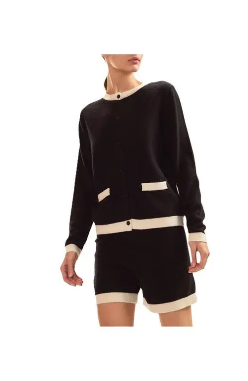 Cynthia Rowley Wool Cashmere Two Tone Cardigan
